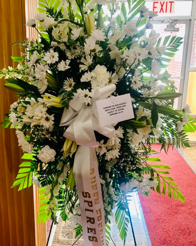 Peaceful Sentiments Standing Easel Spray – Bloom Funeral & Sympathy ...