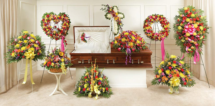 The Vibrant & Bright Collection Set – Bloom Funeral & Sympathy Flowers ...